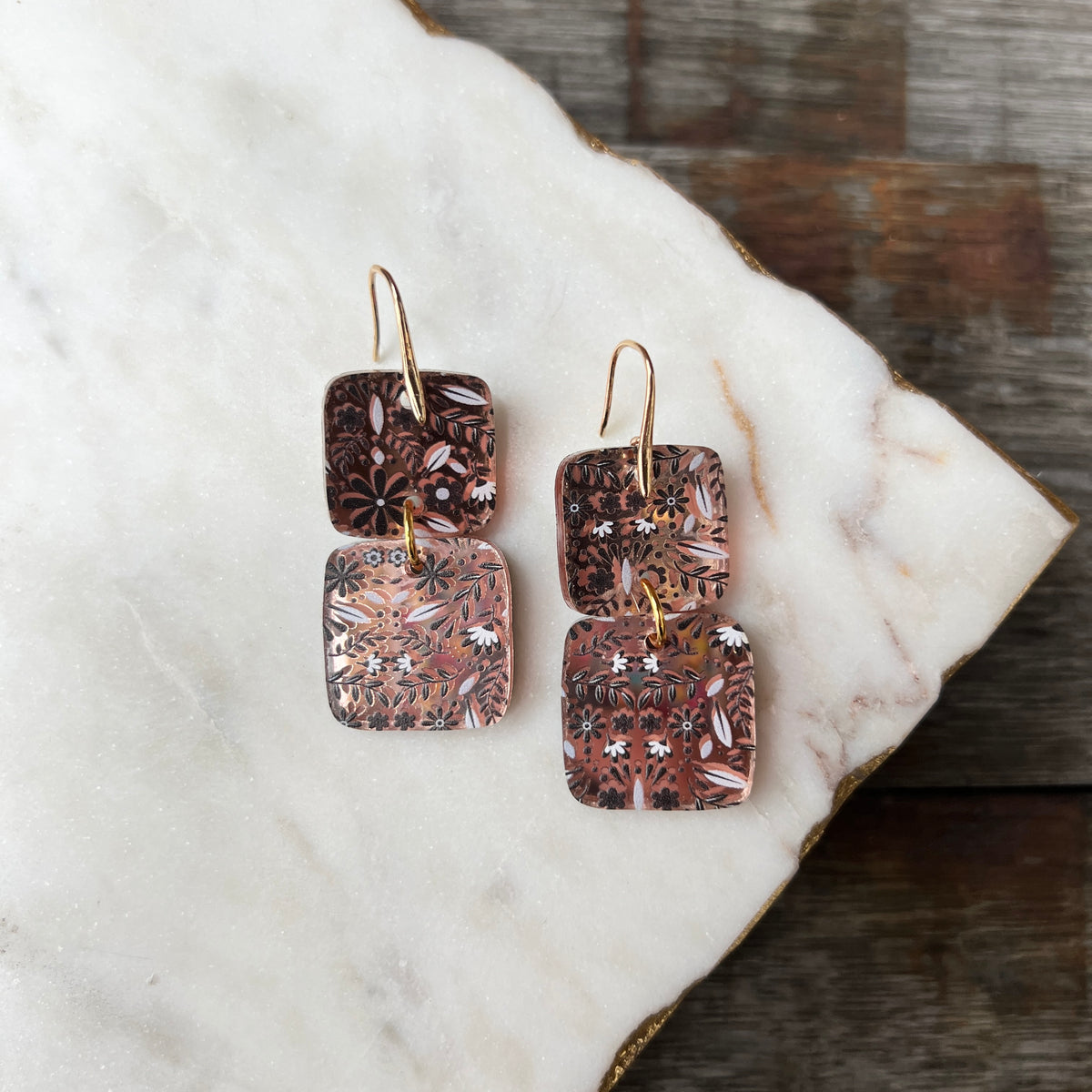 Mini Stacks - rose gold and black floral – Be Like Missy