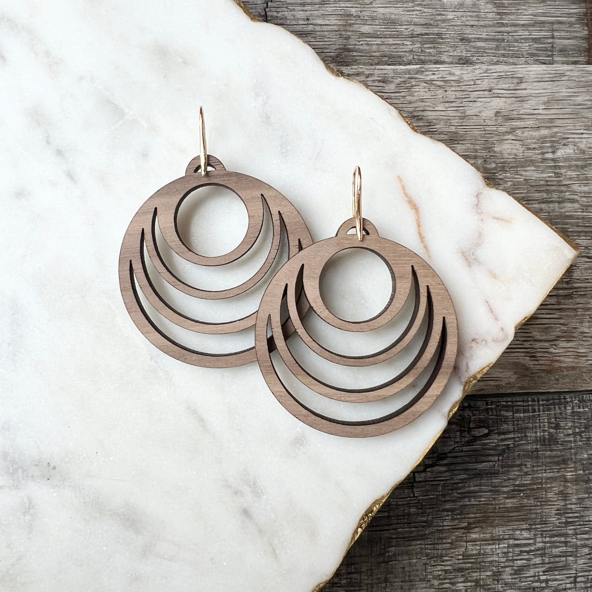 Joy Drops - Walnut- Wood Earrings – Be Like Missy