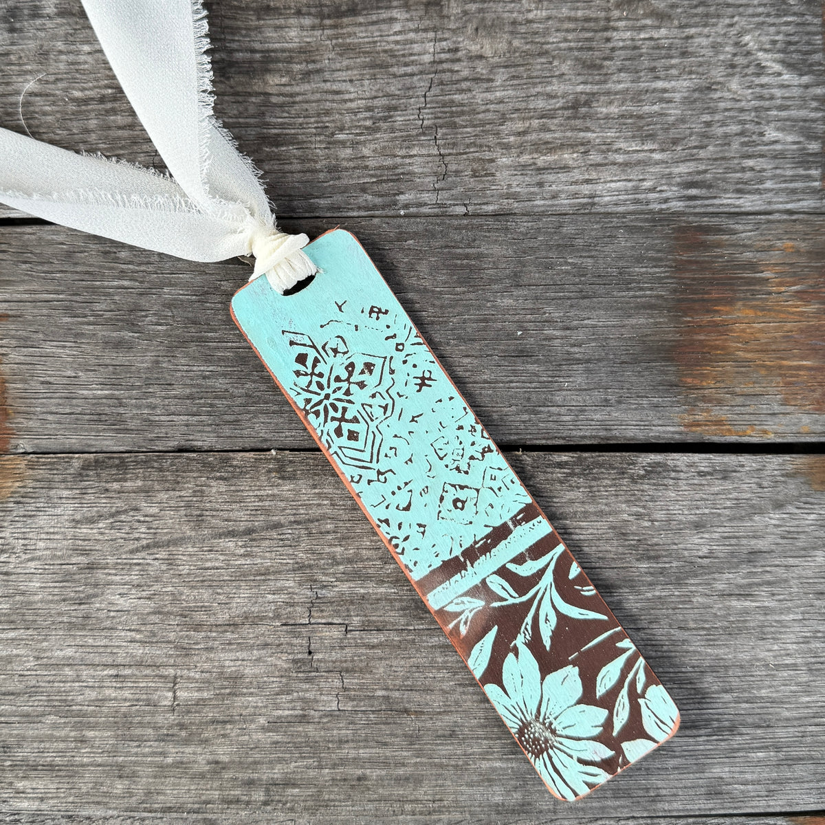 Leather Bookmark - Patina - Moroccan Tile – Be Like Missy